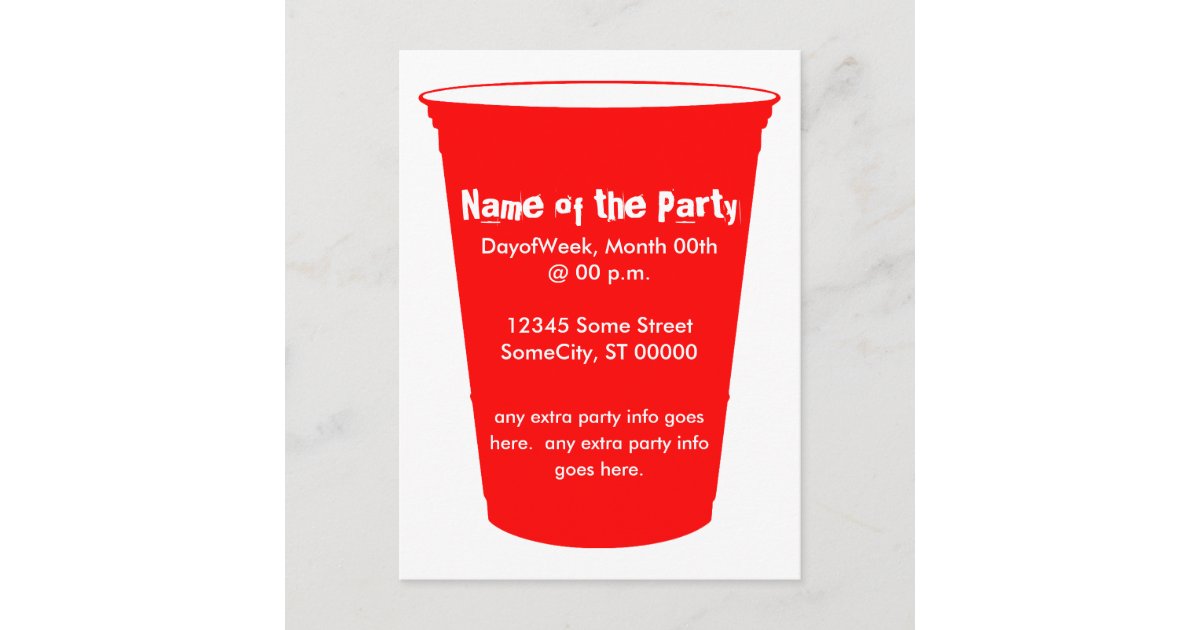 party cup invite | Zazzle