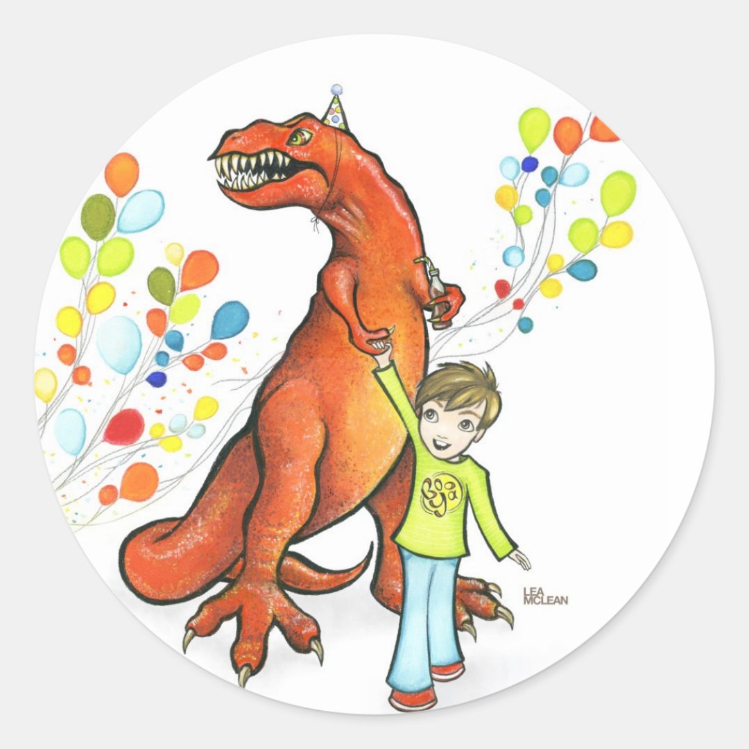 Party Dino Stickers | Zazzle
