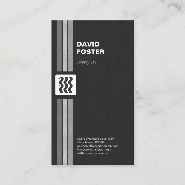 Party DJ - Premium Double Sided Business Card | Zazzle