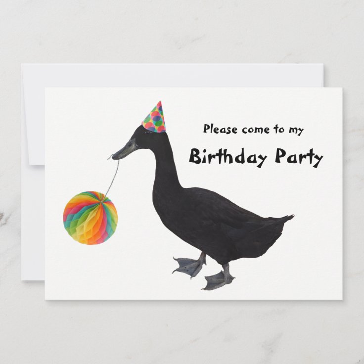 Party Duck Birthday Invitation | Zazzle