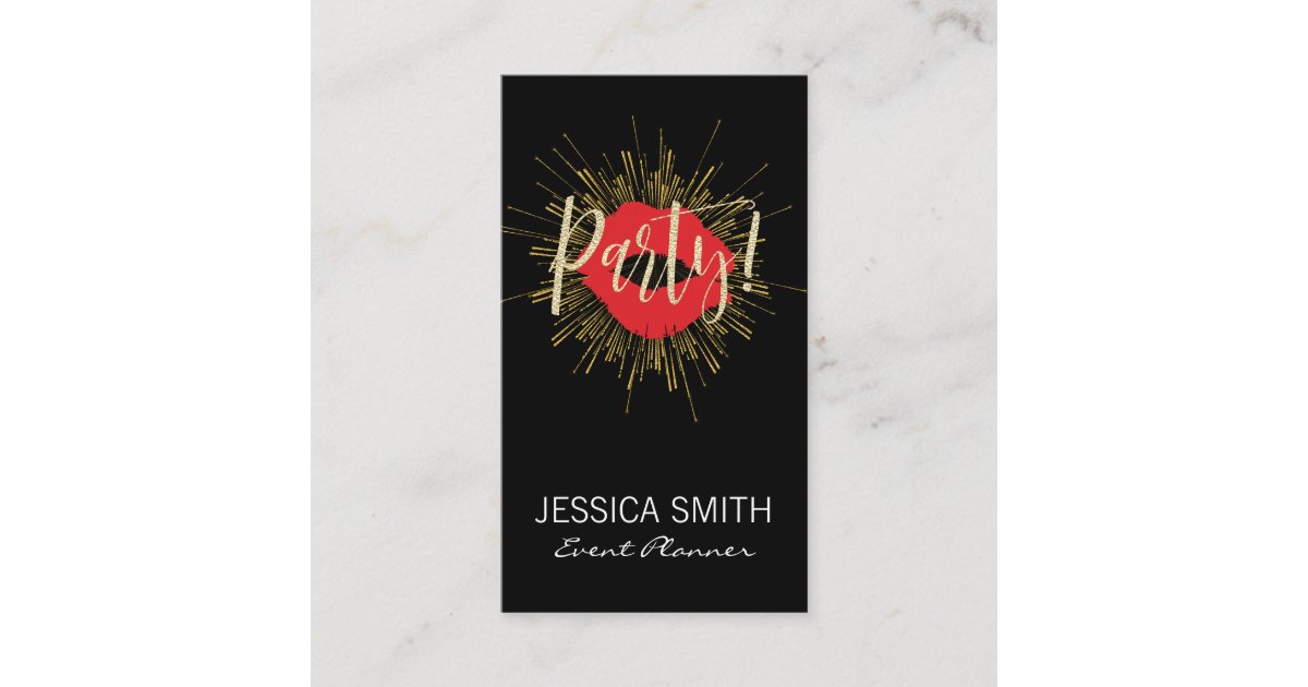 Party Explosion with a Kiss Business Card | Zazzle