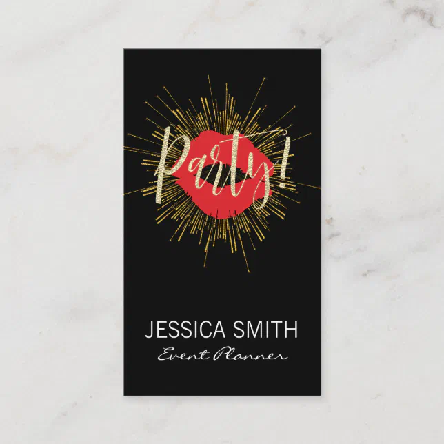 Party Explosion with a Kiss Business Card | Zazzle