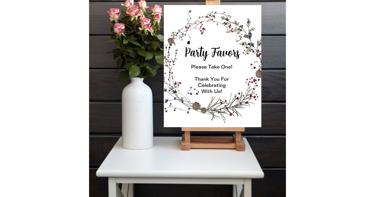Party Favor baby shower winterberry wildflowers Poster | Zazzle