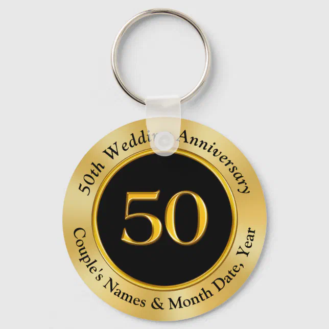 Party Favor Ideas for 50th Wedding Anniversary Keychain | Zazzle