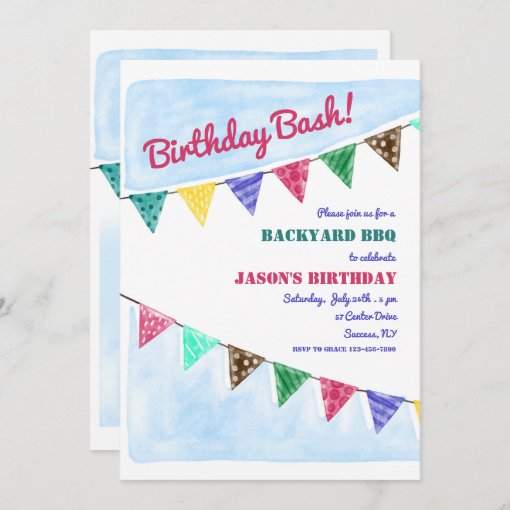 Party Flags Invitation | Zazzle
