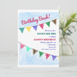 Party Flags Invitation | Zazzle