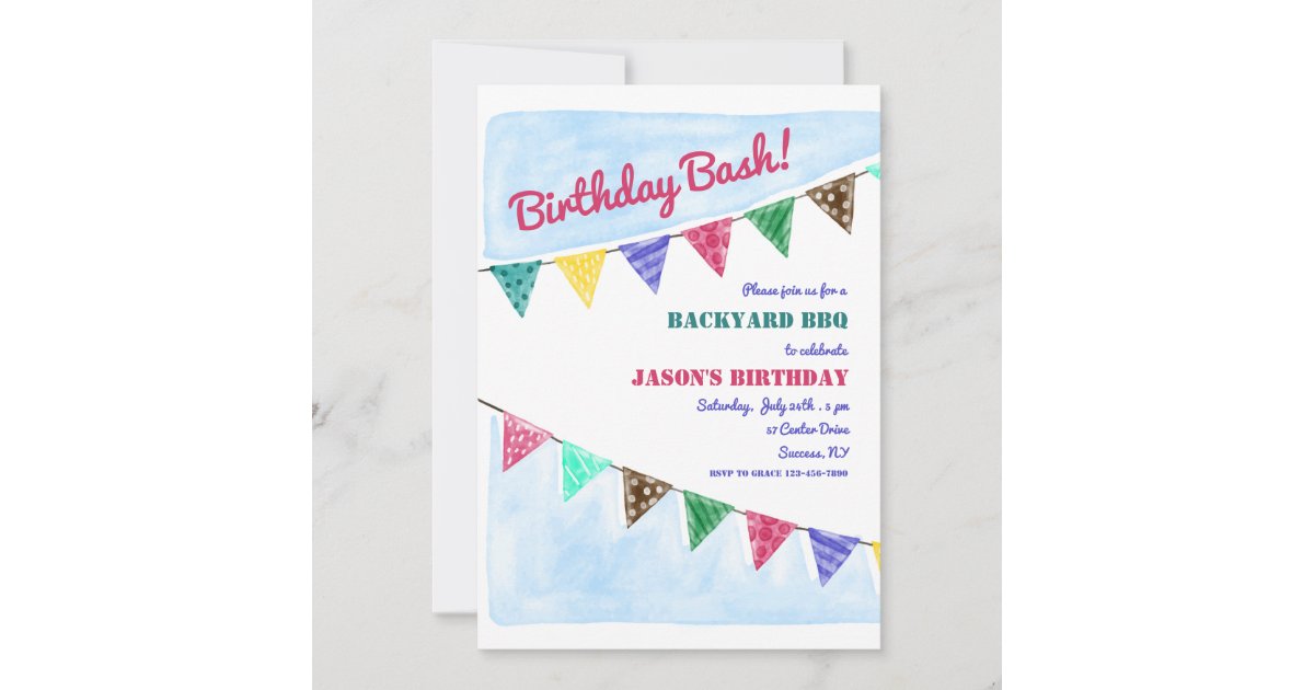 Party Flags Invitation | Zazzle