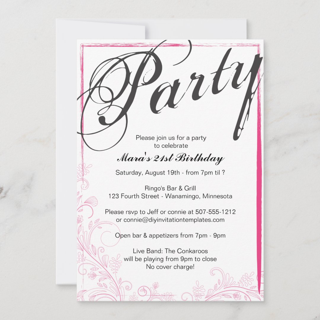 Party Forever (Pink) Invitation | Zazzle