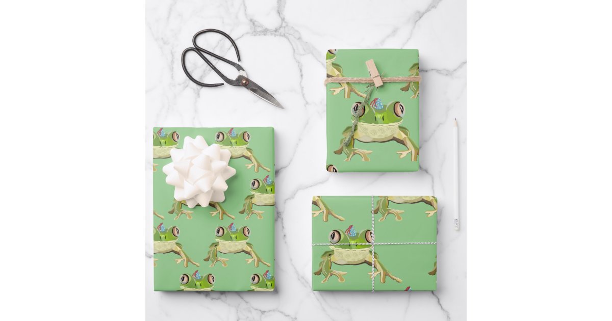 Party Frog wrapping paper | Zazzle