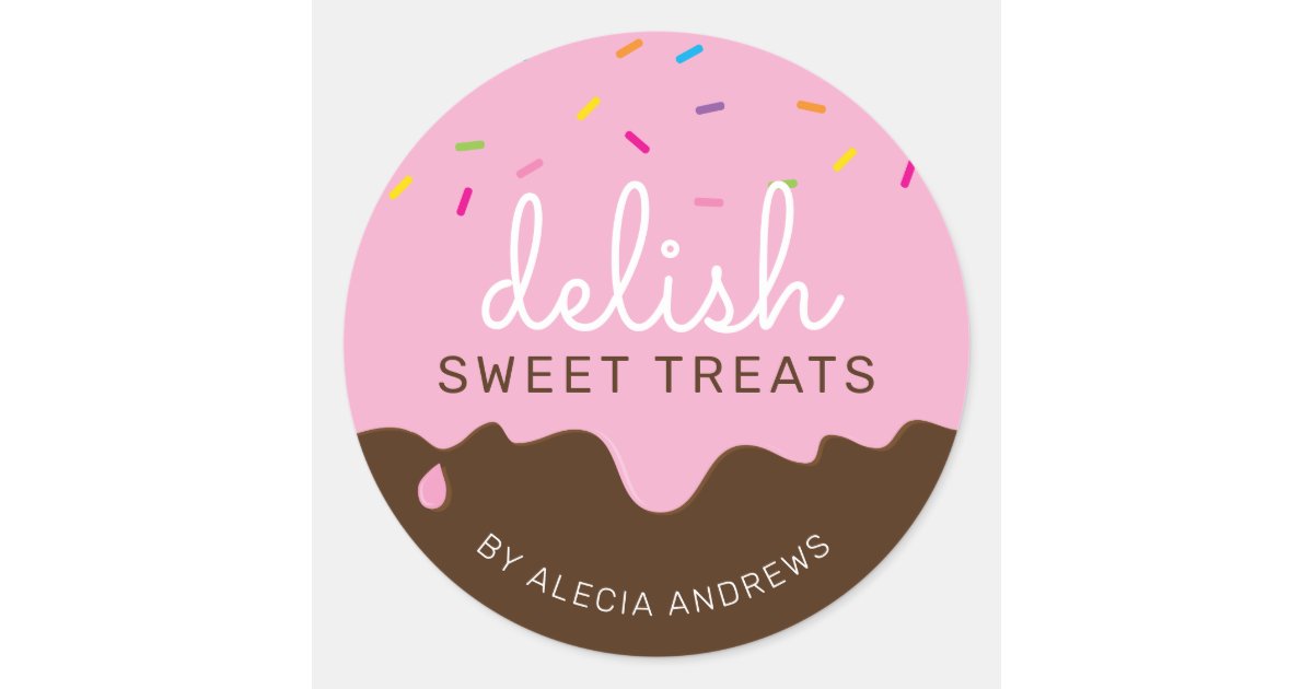 PARTY FROSTING DRIPS cute sprinkles chocolate pink Classic Round ...