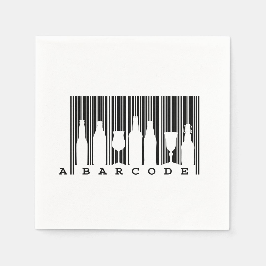 Party fun: black and white bar code (barcode), napkins | Zazzle