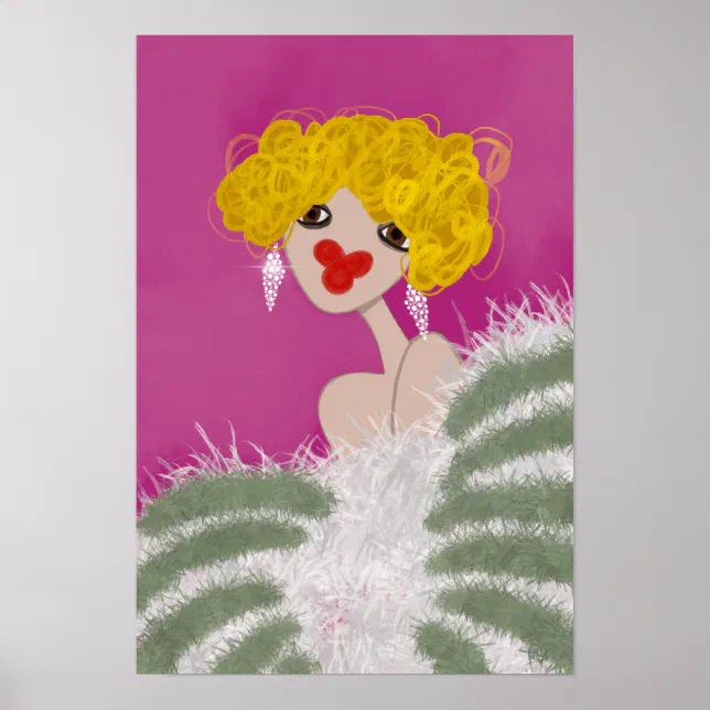 Party Girl Dancing Pink Glam Fashion Art Poster | Zazzle