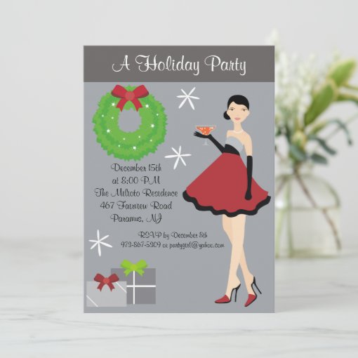 Party Girl Holiday Party Invitation | Zazzle