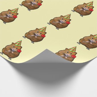 Party Hamster, Illustration, Lollipop, Hat, Kids Wrapping Paper | Zazzle