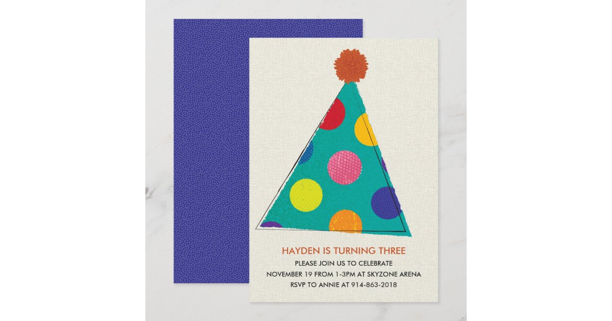Party Hat Birthday Invitation, Card | Zazzle