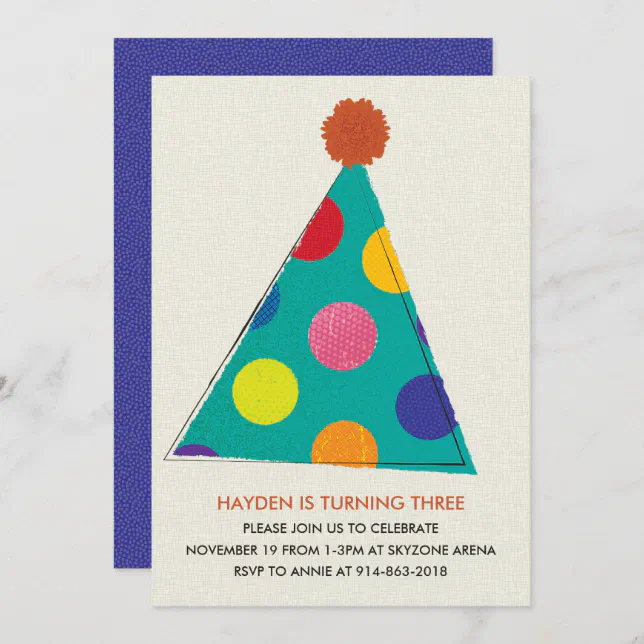 Party Hat Birthday Invitation, Card | Zazzle