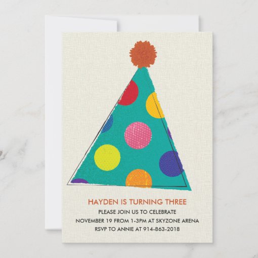 Party Hat Birthday Invitation, Card | Zazzle