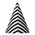 Party Hat with black and white stripes | Zazzle