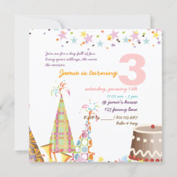 Party hats, Children Birthday Party Invitation | Zazzle