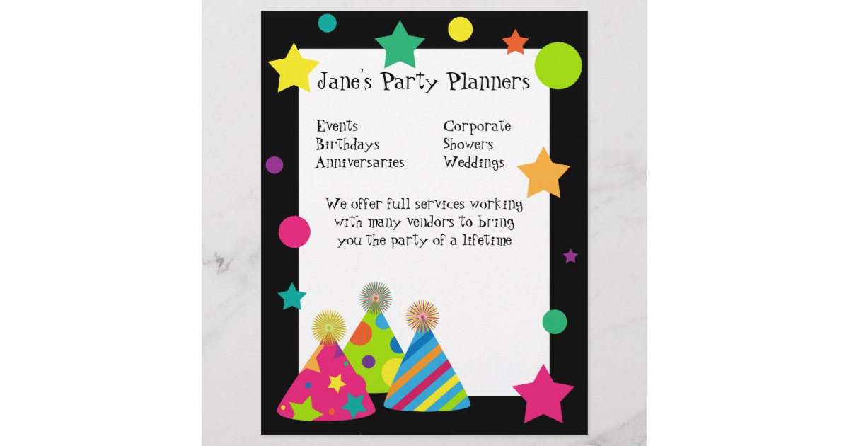 Party Hats Flyer | Zazzle
