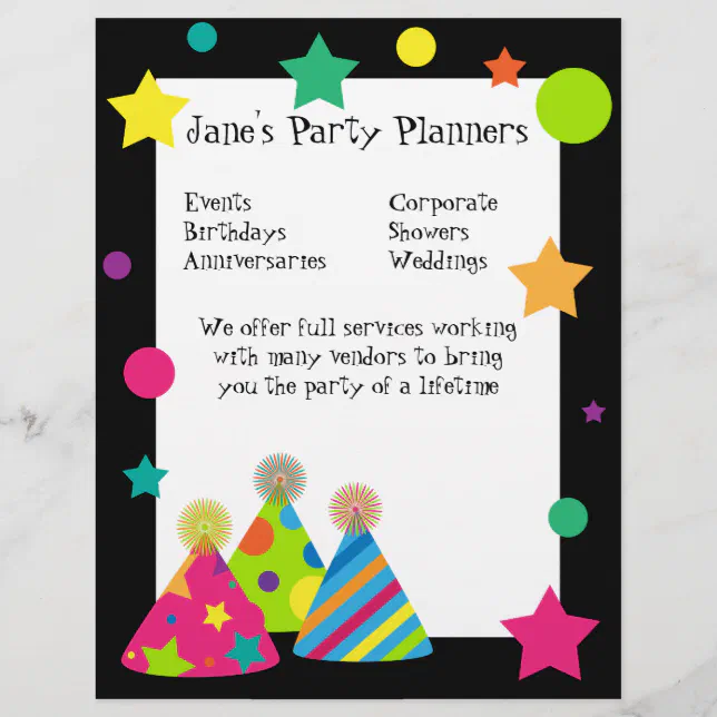 Party Hats Flyer | Zazzle