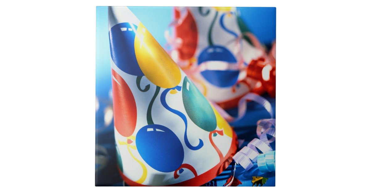 Party Hats Tile | Zazzle