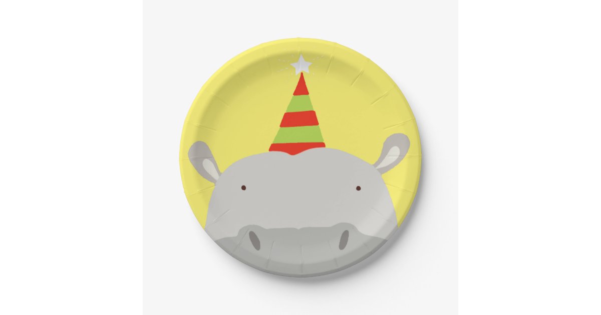 Party Hippo Paper Plates | Zazzle