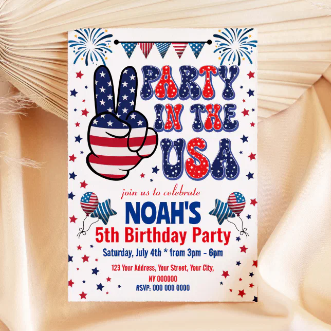 Party in the USA Birthday Invitation | Zazzle