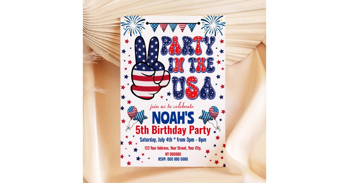 Party in the USA Birthday Invitation | Zazzle