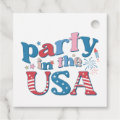 Party In The USA Patriotic Square Sticker Favor Tags | Zazzle