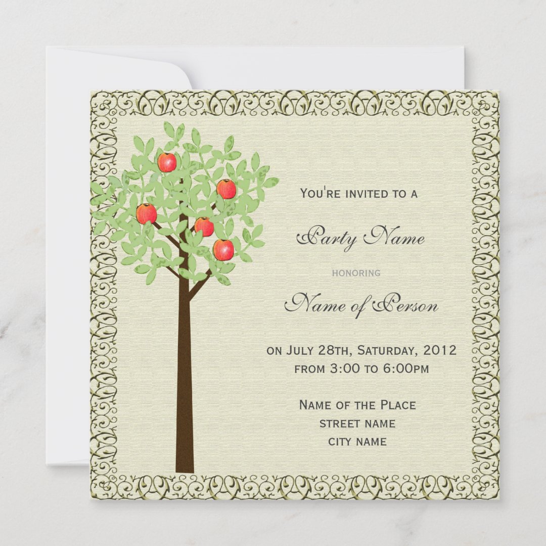 Party invitation, apple tree invitation | Zazzle