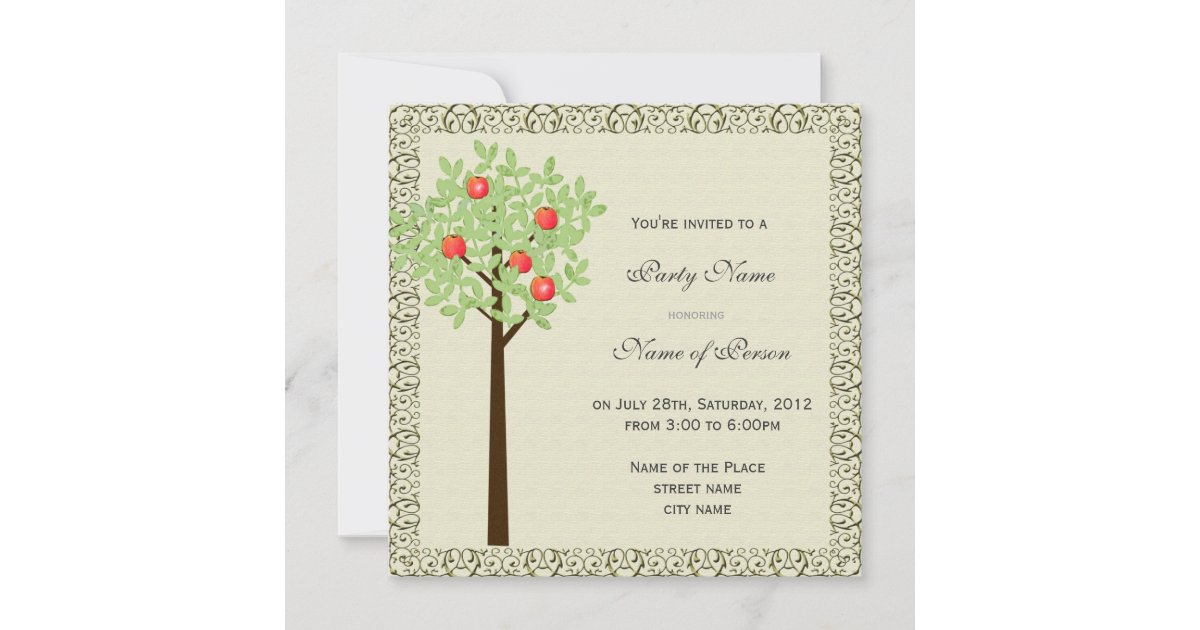 Party invitation, apple tree invitation | Zazzle