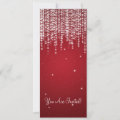 Party Invitation Elegant Falling Sparkle Red Zazzle