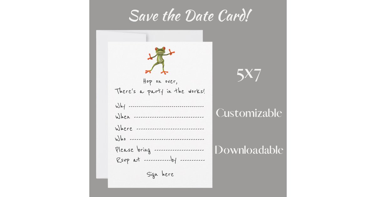 Party invitation: Frog invites you over! | Zazzle