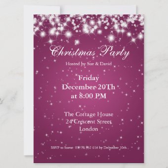 Party Invitation Pink Elegant Sparkle Custom | Zazzle