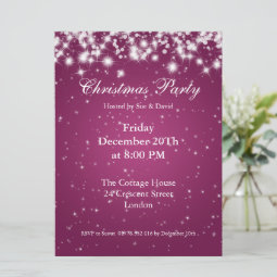 Party Invitation Pink Elegant Sparkle Custom | Zazzle