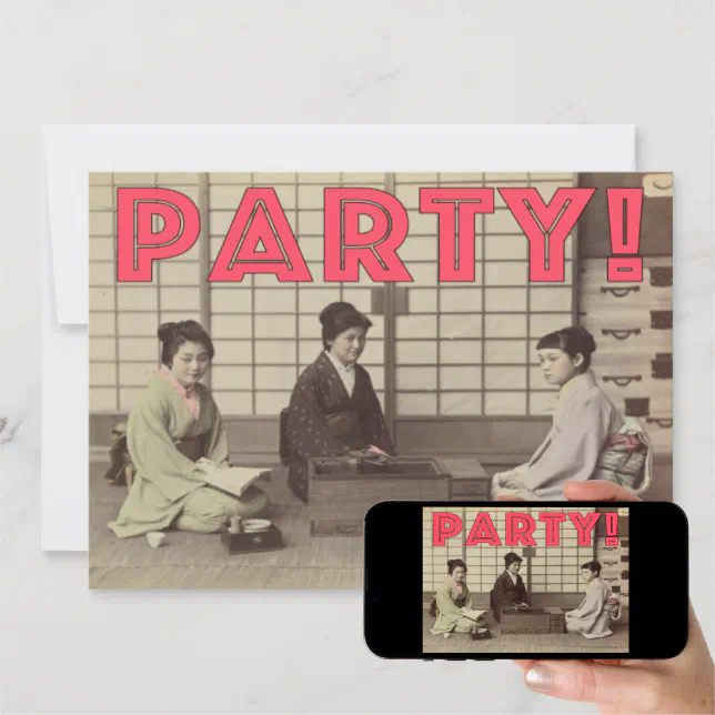 Party Invitations - Fun Japanese Design Birthday | Zazzle