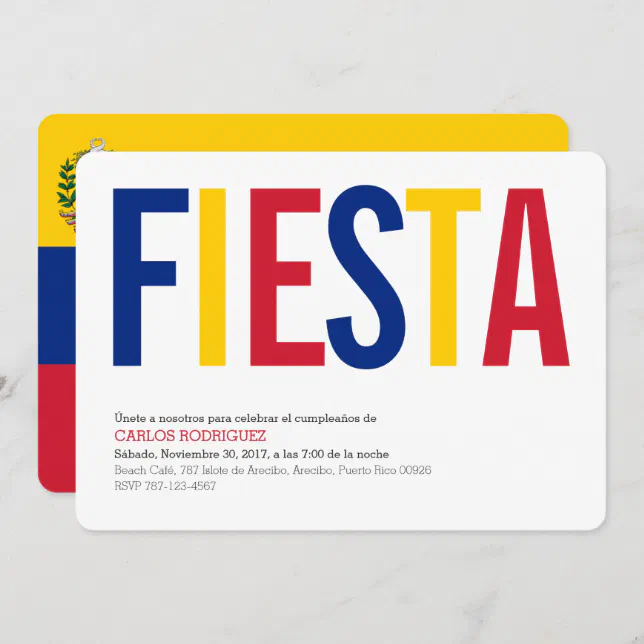 Party: Invitations: Venezuela: Venezuelan Flag Invitation | Zazzle