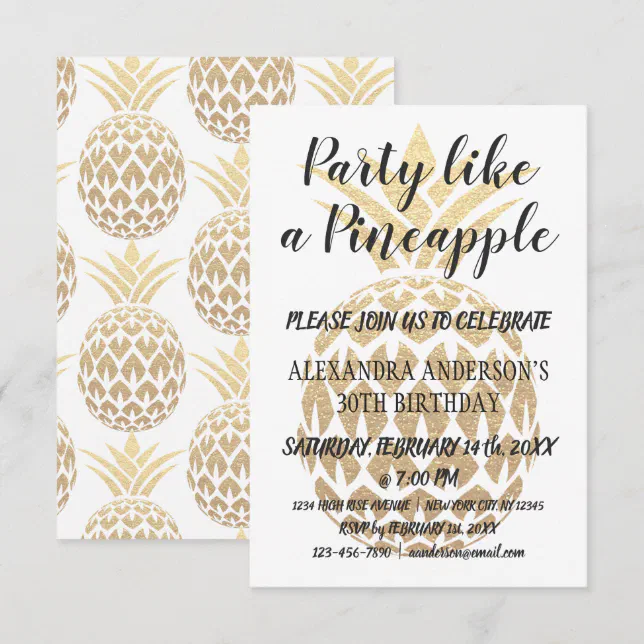 Party Like a Pineapple Any Age Birthday Invitation | Zazzle