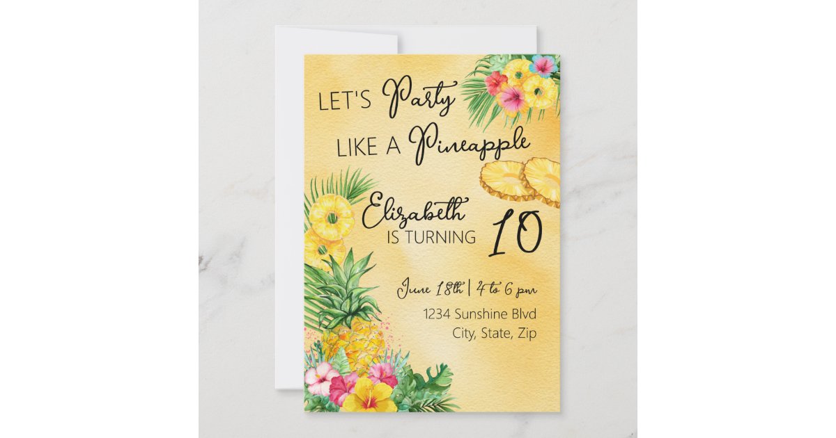 Party like a Pineapple Birthday Invitation | Zazzle