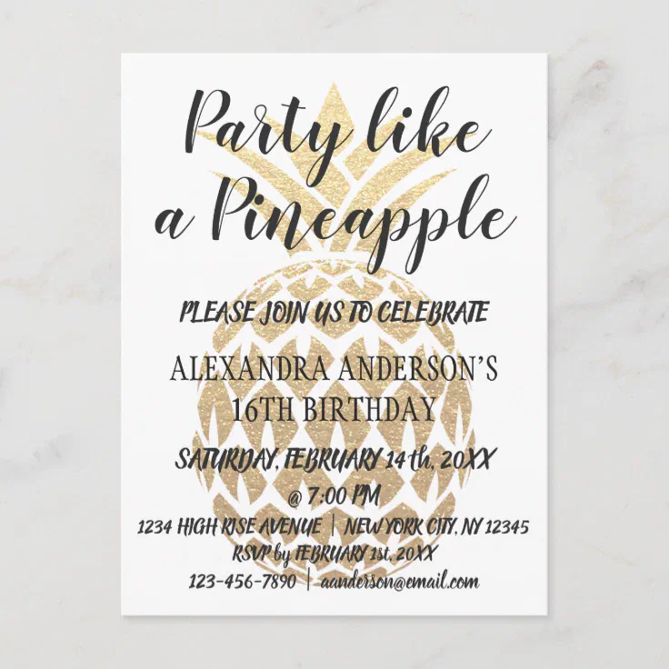 Party Like a Pineapple Birthday Invitation | Zazzle