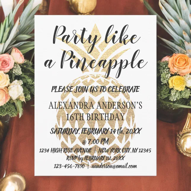 Party Like a Pineapple Birthday Invitation | Zazzle