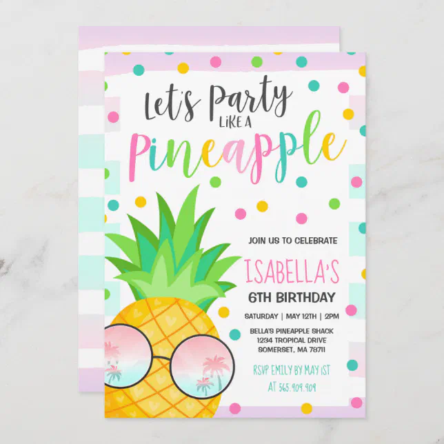Party Like A Pineapple Birthday Invitation | Zazzle
