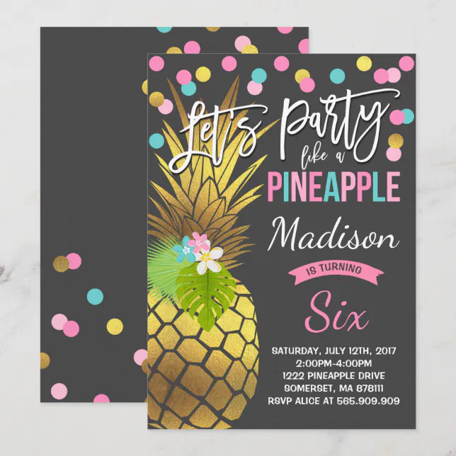 Party Like A Pineapple Birthday Invitation | Zazzle
