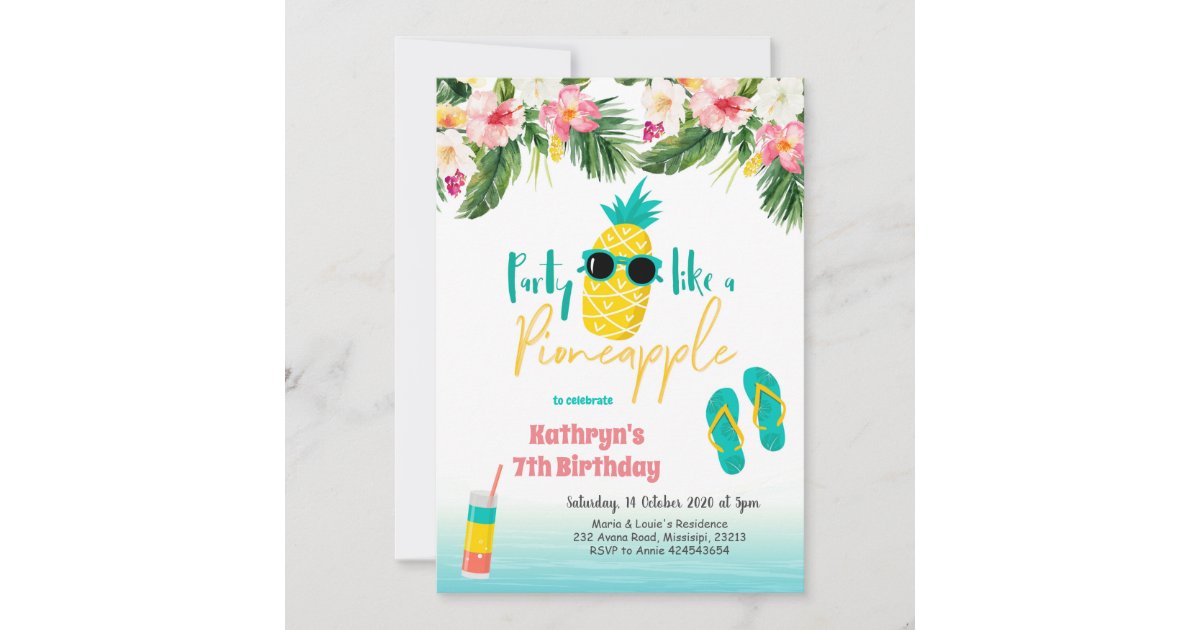 Party like a pineapple birthday invitation | Zazzle