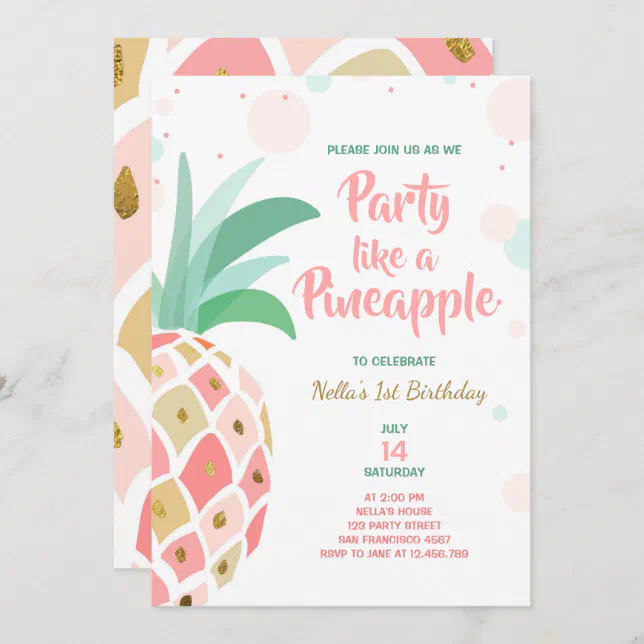 Party like a pineapple birthday invitation Tropic | Zazzle