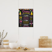 Party Like a Pineapple First Birthday chalk board Poster | Zazzle