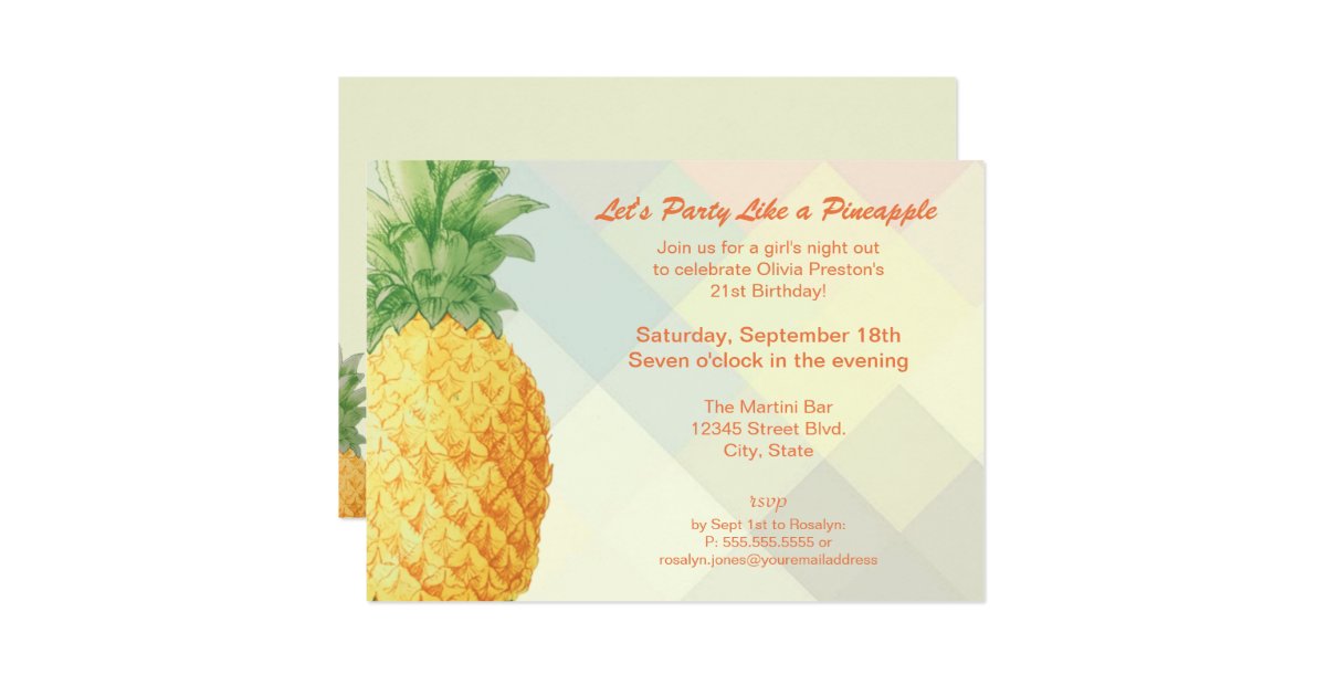 Party Like a Pineapple | Invitation Card | Zazzle.com