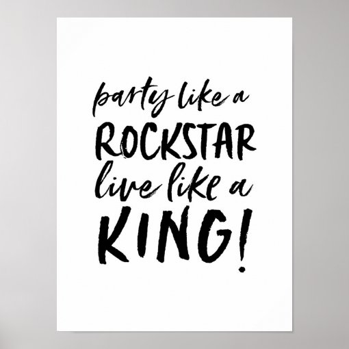 Party like a rock star inspiring typography print | Zazzle