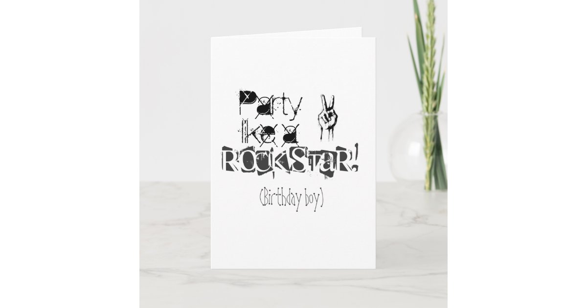 Party like a rockstar birthday card | Zazzle